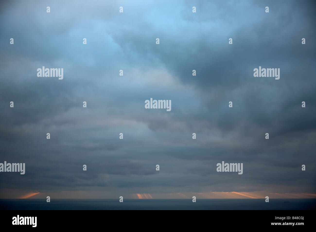 Crepuscular rays over the Pacific Ocean as seen from Skyline College ...