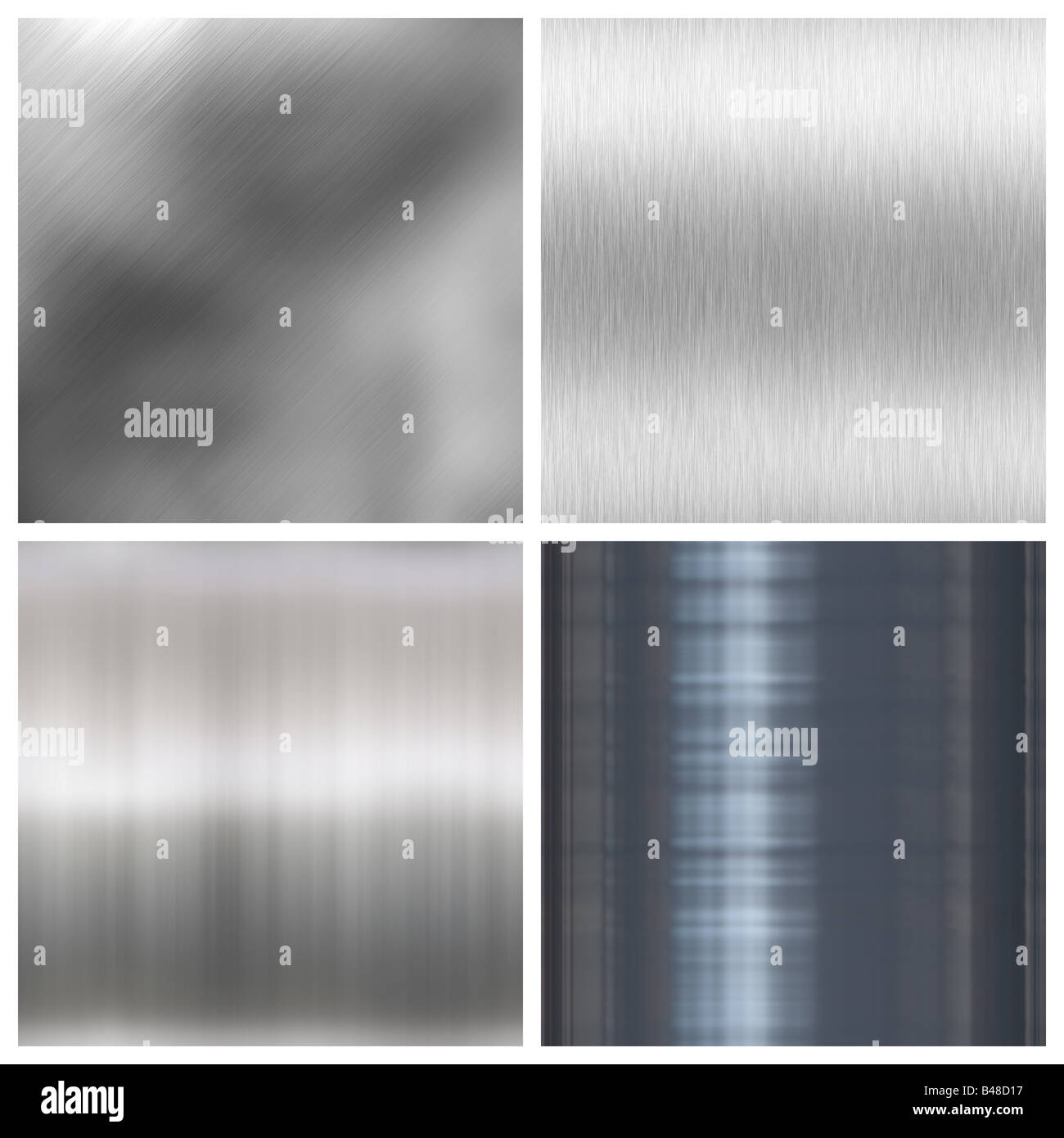 A collection of four different brushed aluminum textures Stock Photo ...