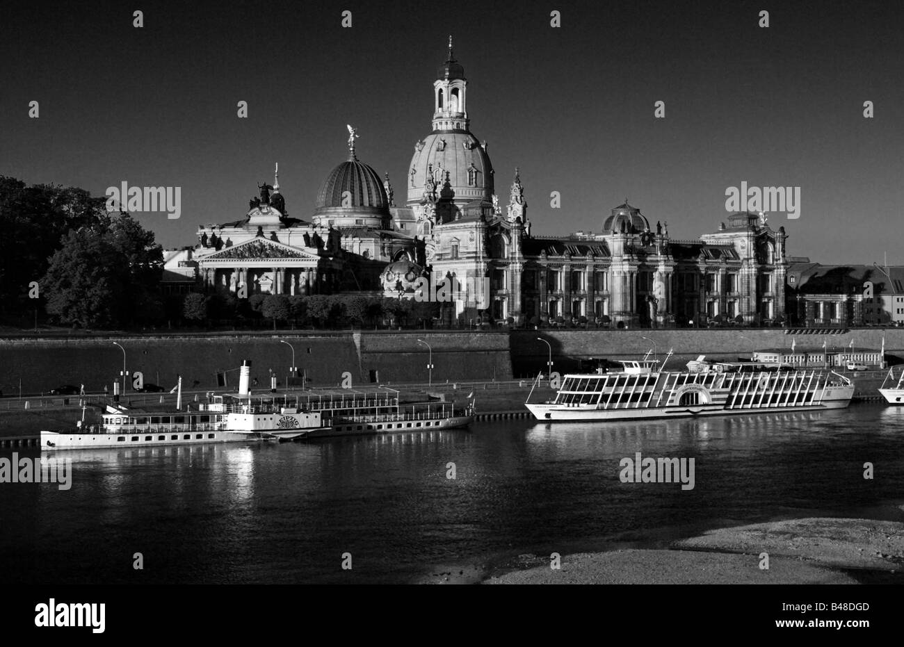 View of the historic town centre of Dresden, Germany, in the morning ...