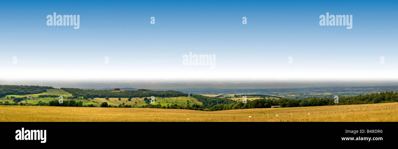a view of cotswolds countryside and hills Stock Photo - Alamy