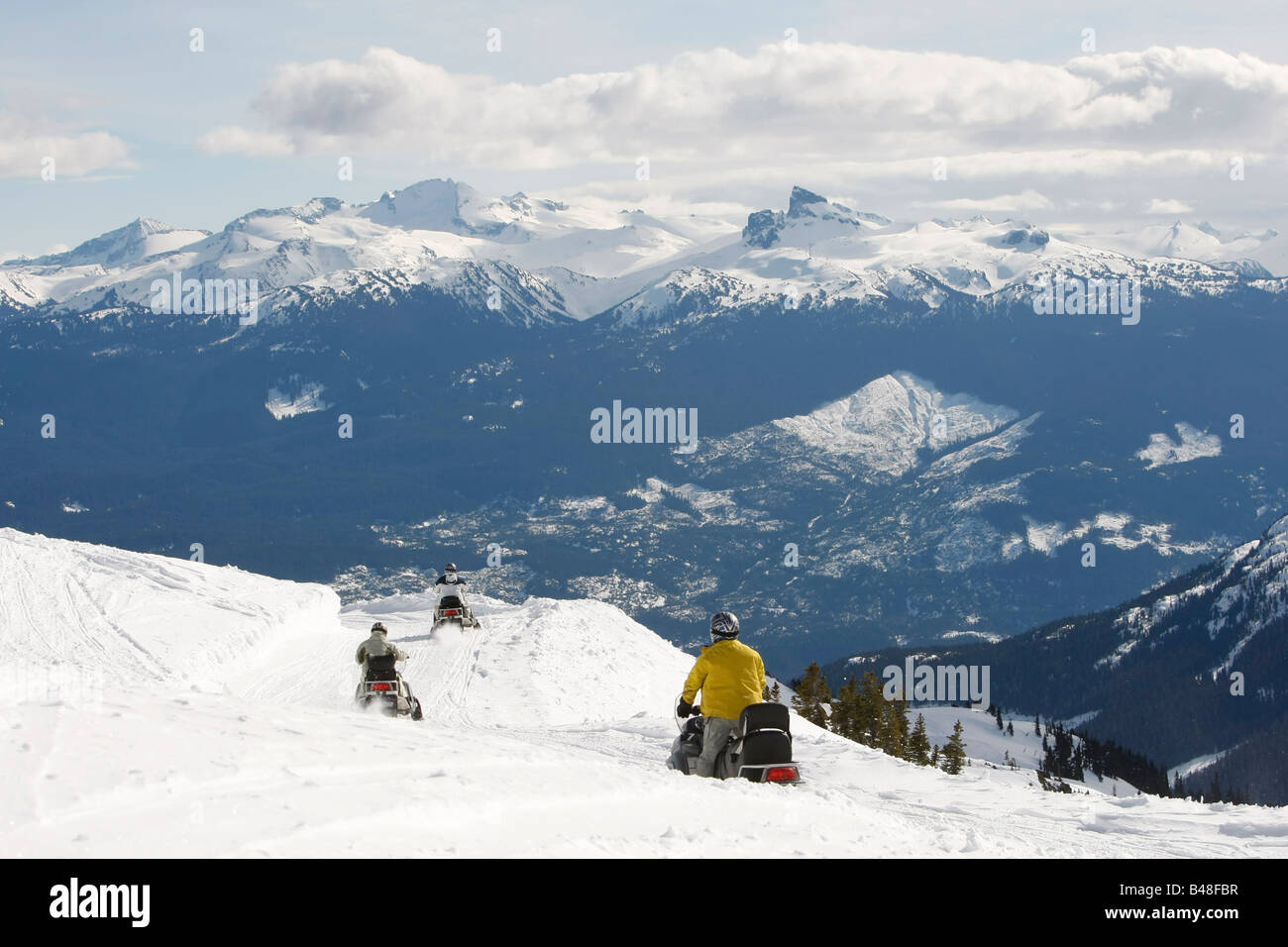 snowmobile adventure tour in Whistler British Columbia Stock Photo - Alamy