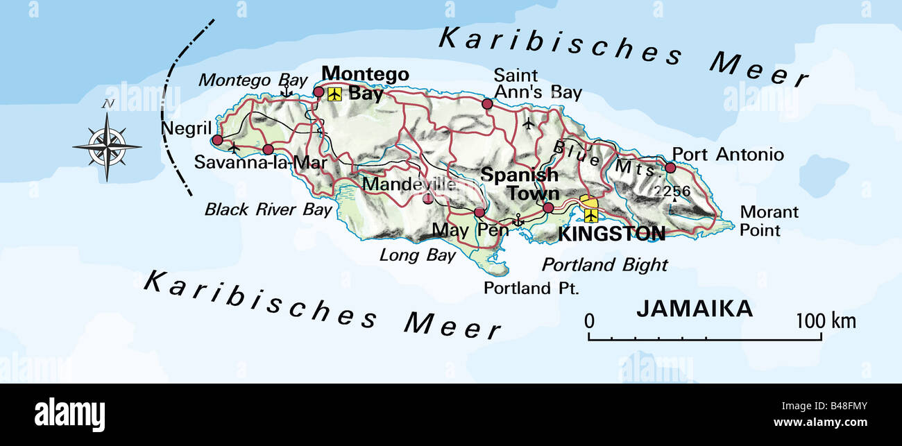 cartography, maps, America, Jamaica, circa 2000, Additional-Rights ...