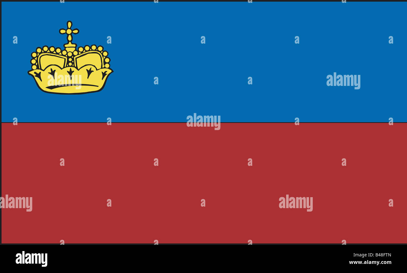 heraldry, emblem, Liechtenstein, national flag, in use since: 1937 ...
