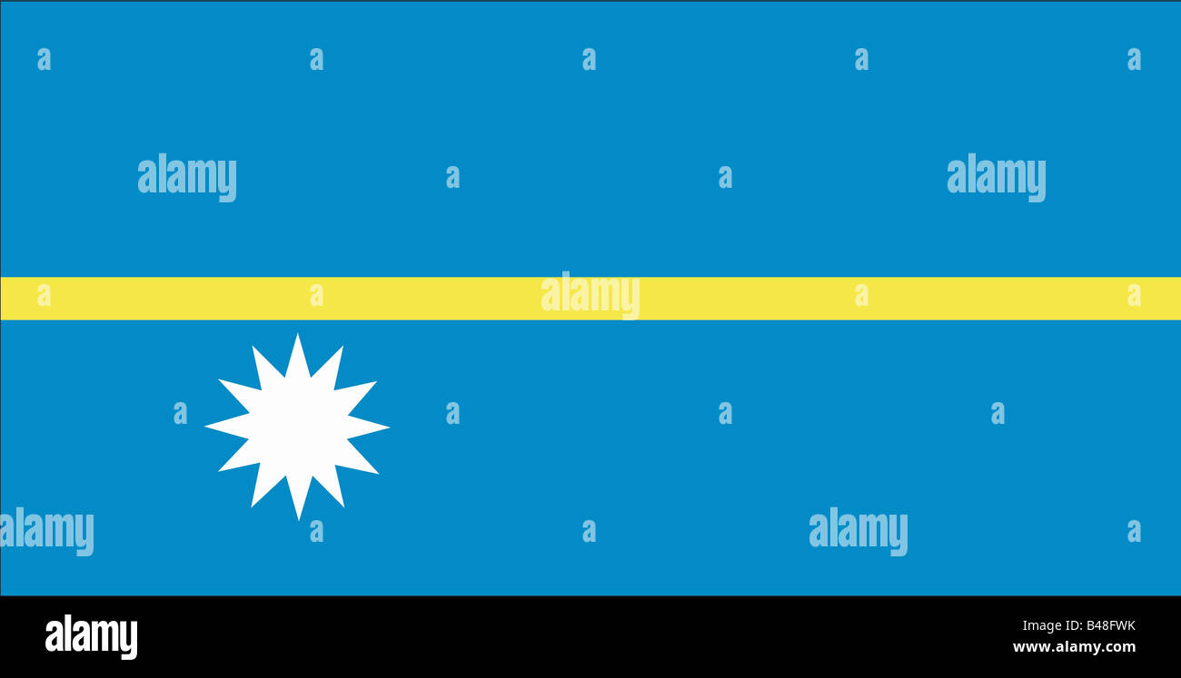 heraldry, emblem, Nauru, national flag, introduced: 21.3.1990 ...