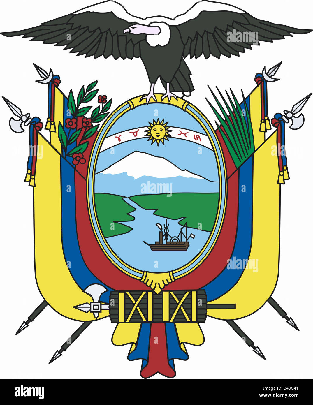 heraldry, emblem, Ecuador, national coat of arms, introduced: 5.12.1900 ...