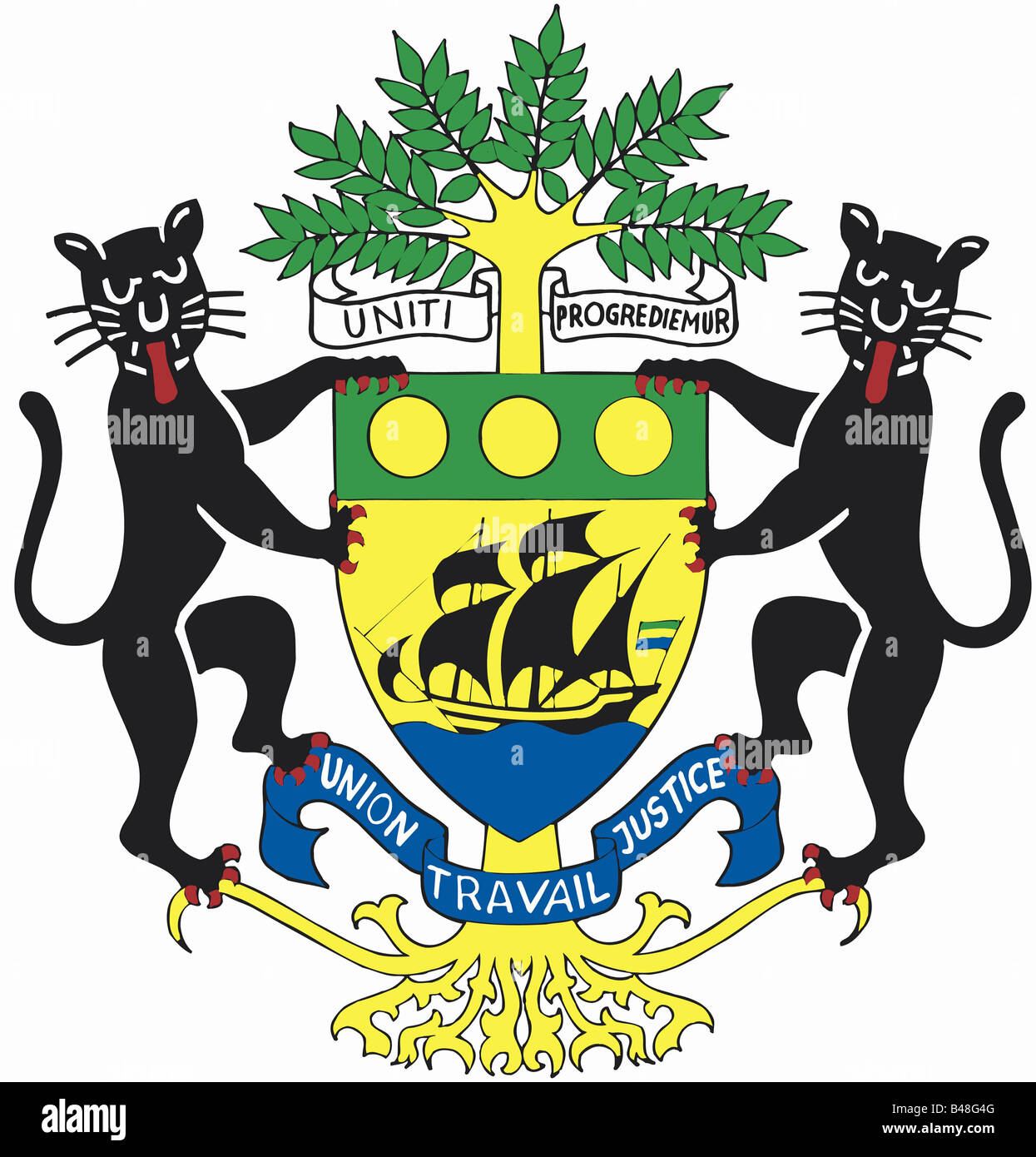 heraldry, coat of arms, Gabon, , Additional-Rights-Clearance-Info-Not ...