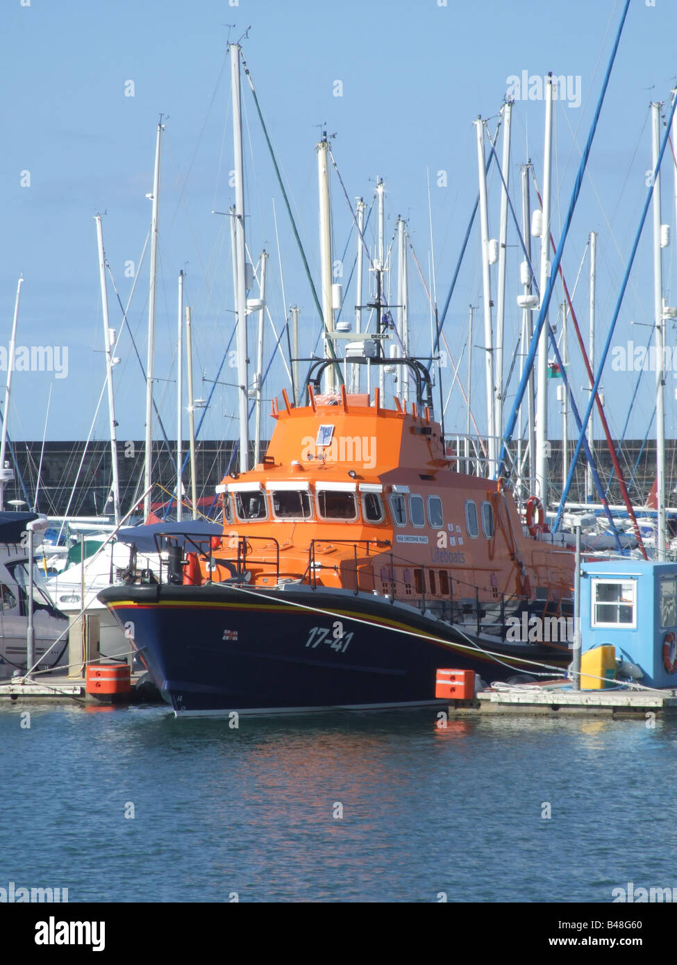 lifeboat in holyhead harbour north wales Stock Photo - Alamy