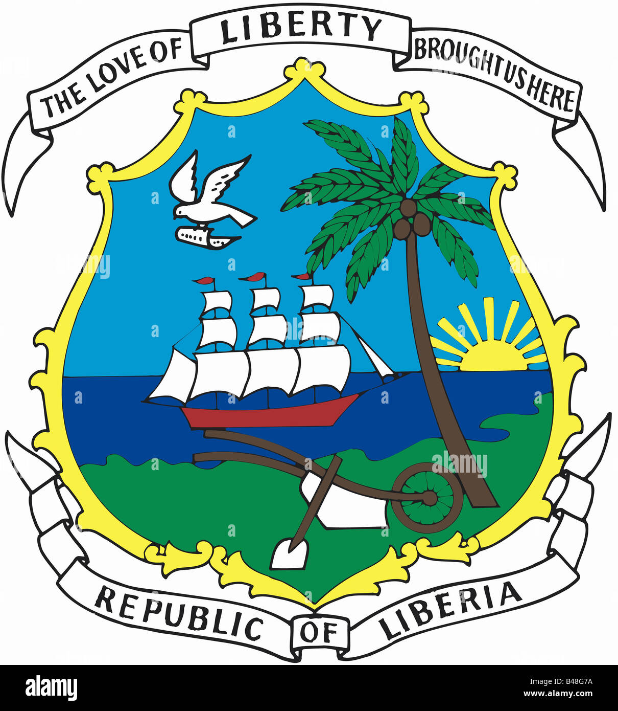 heraldry, coat of arms, Liberia, , Additional-Rights-Clearance-Info-Not ...
