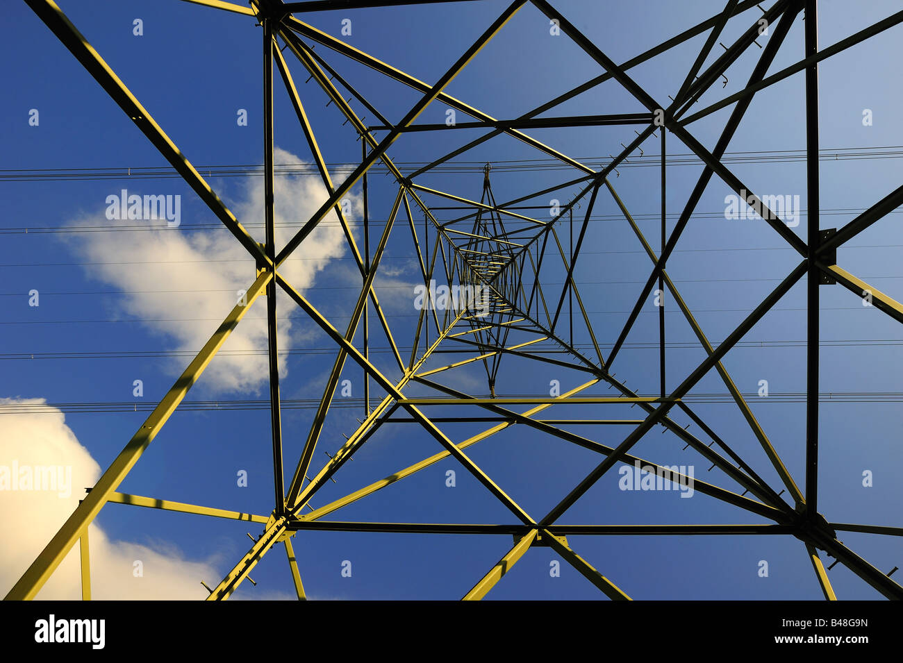 Pylon from below Stock Photo - Alamy