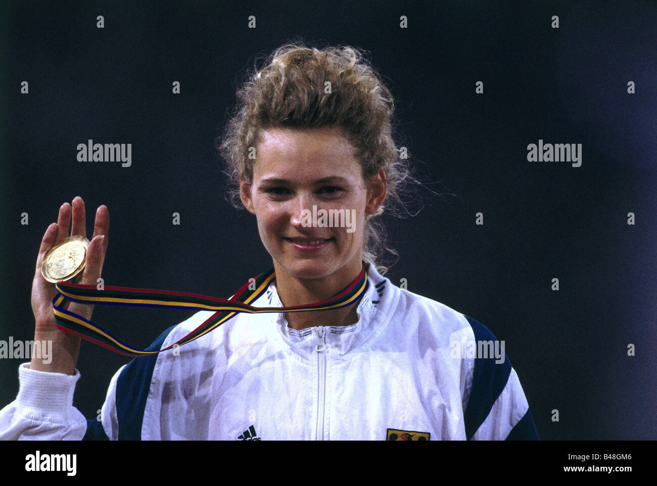 Henkel, Heike, * 5.5.1964, German athlete, athletics, portrait Stock ...