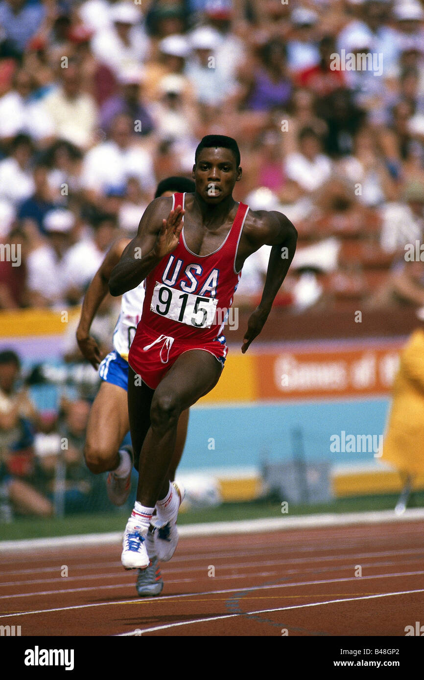 Carl lewis long jump 1984 hi-res stock photography and images - Alamy