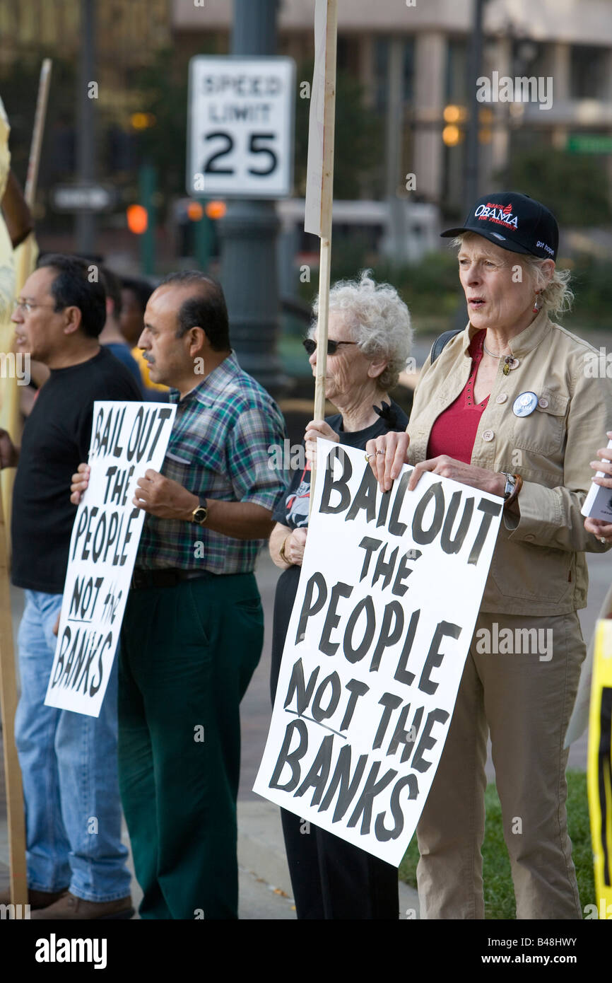 Protest Against Government Bailout of Wall Street Stock Photo - Alamy