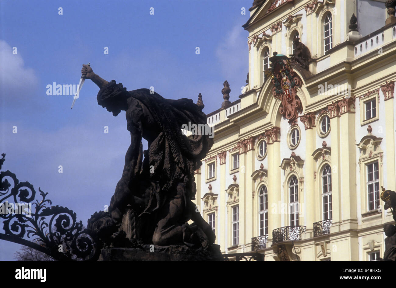 building and sculpture in prague, czech republic Stock Photo - Alamy