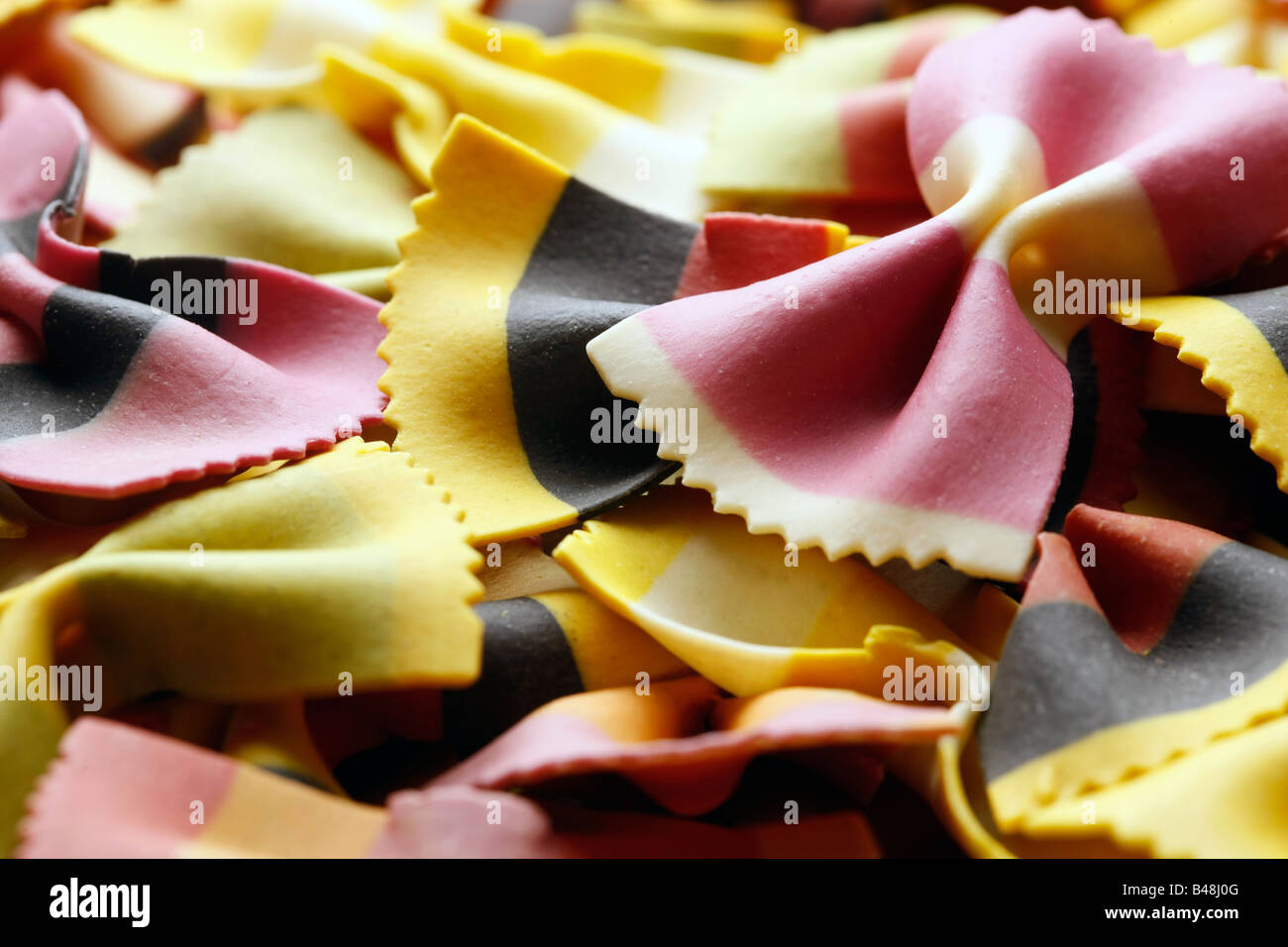 Beautiful handmade colorful farfalle pasta in bow tie butterfly shape ...