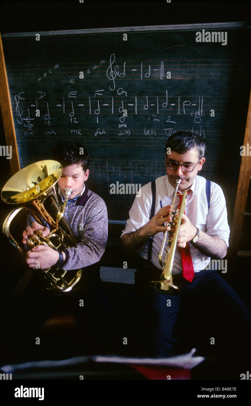 MUSIC CLASS USING BRASS INSTRUMENTS, HOLYROOD SCHOOL GLASGOW Stock ...