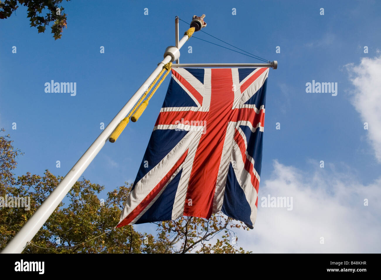 Union Flag flying on the Mall, London Stock Photo - Alamy