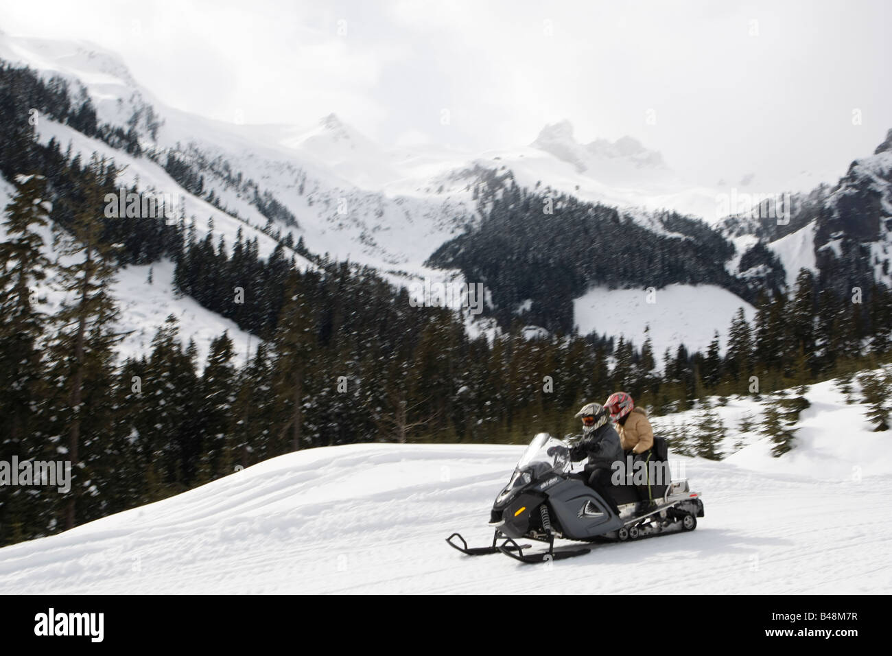 snowmobile adventure tour in Whistler British Columbia Stock Photo - Alamy