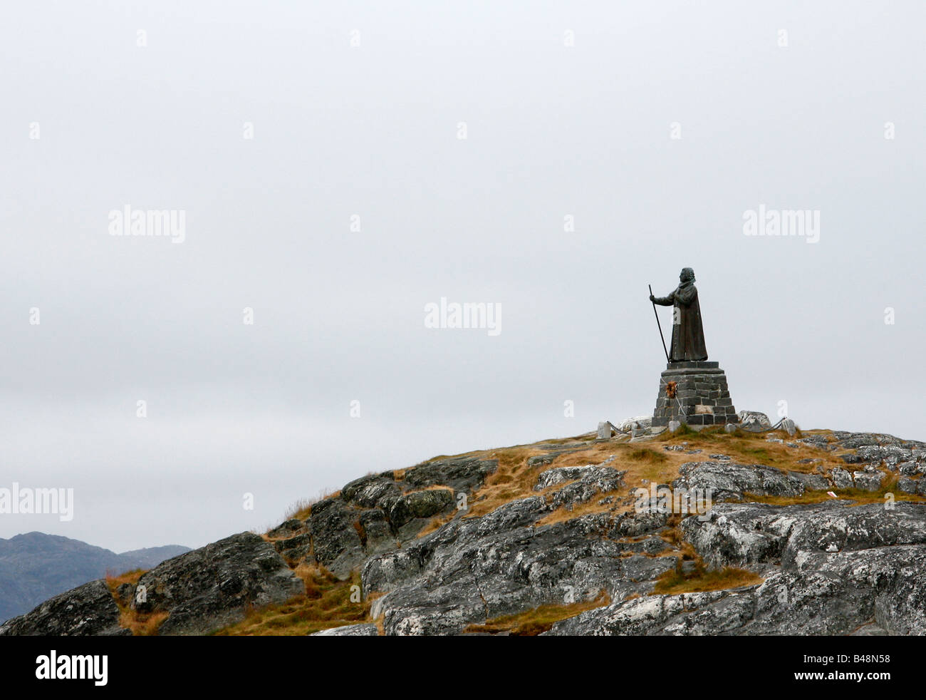 Aug 2008 - Statue of Hans Egede in the Kolonihavn Nuuk Greenland Stock ...