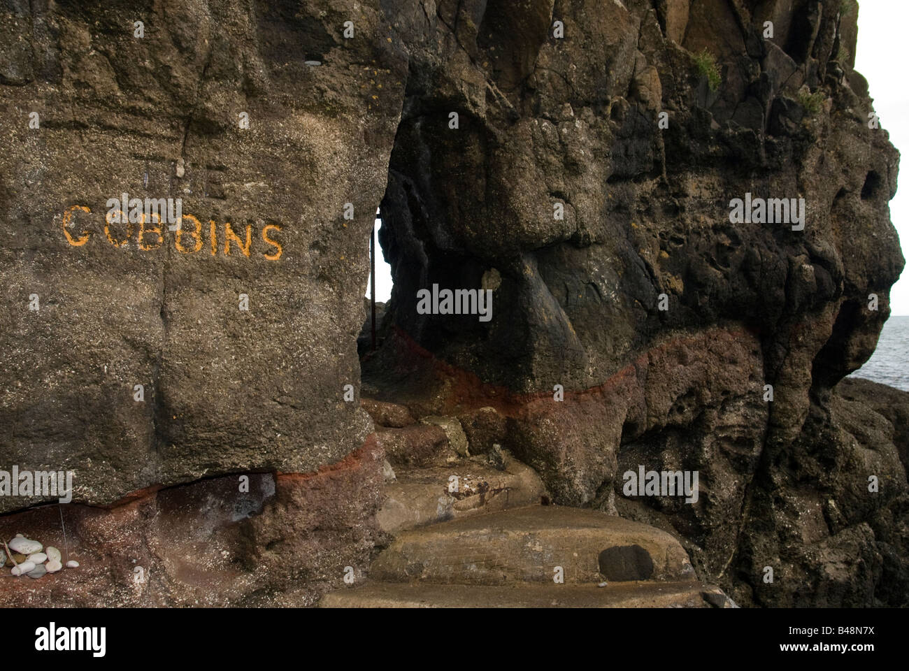 The Gobbins Cliffs Path. Northern Ireland Stock Photo - Alamy
