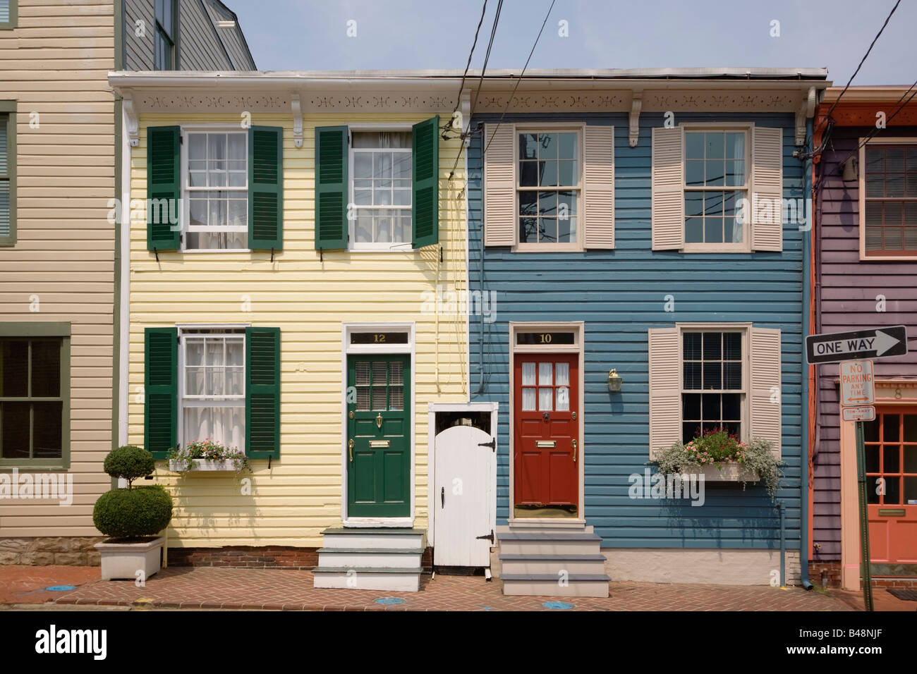 Colorful row houses in Annapolis Maryland USA Stock Photo - Alamy