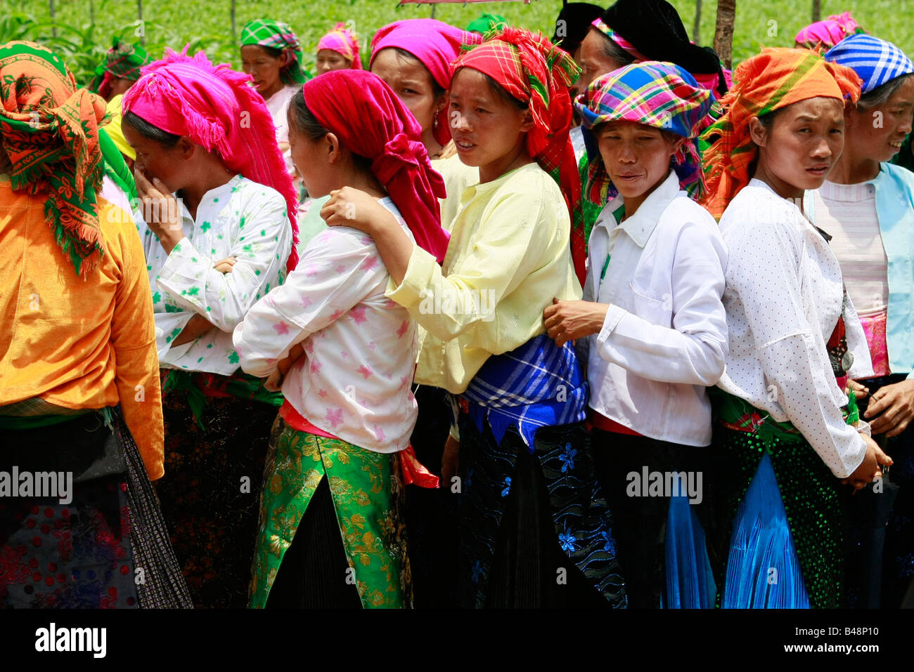 White Hmong tribeswoman at a funeral in Ha Giang Province, Vietnam ...