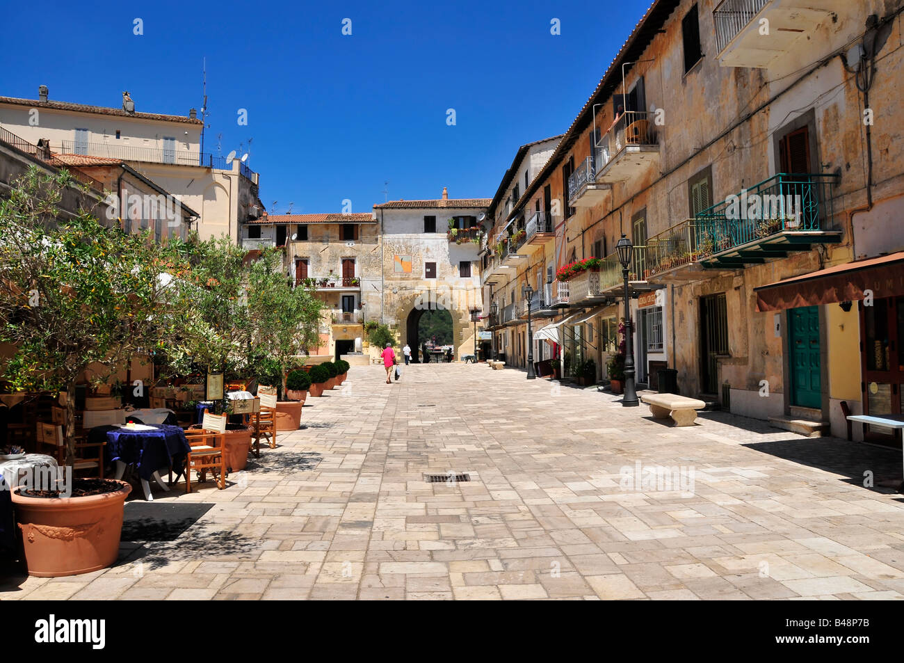 circeo, italy. The central square of the village Stock Photo - Alamy