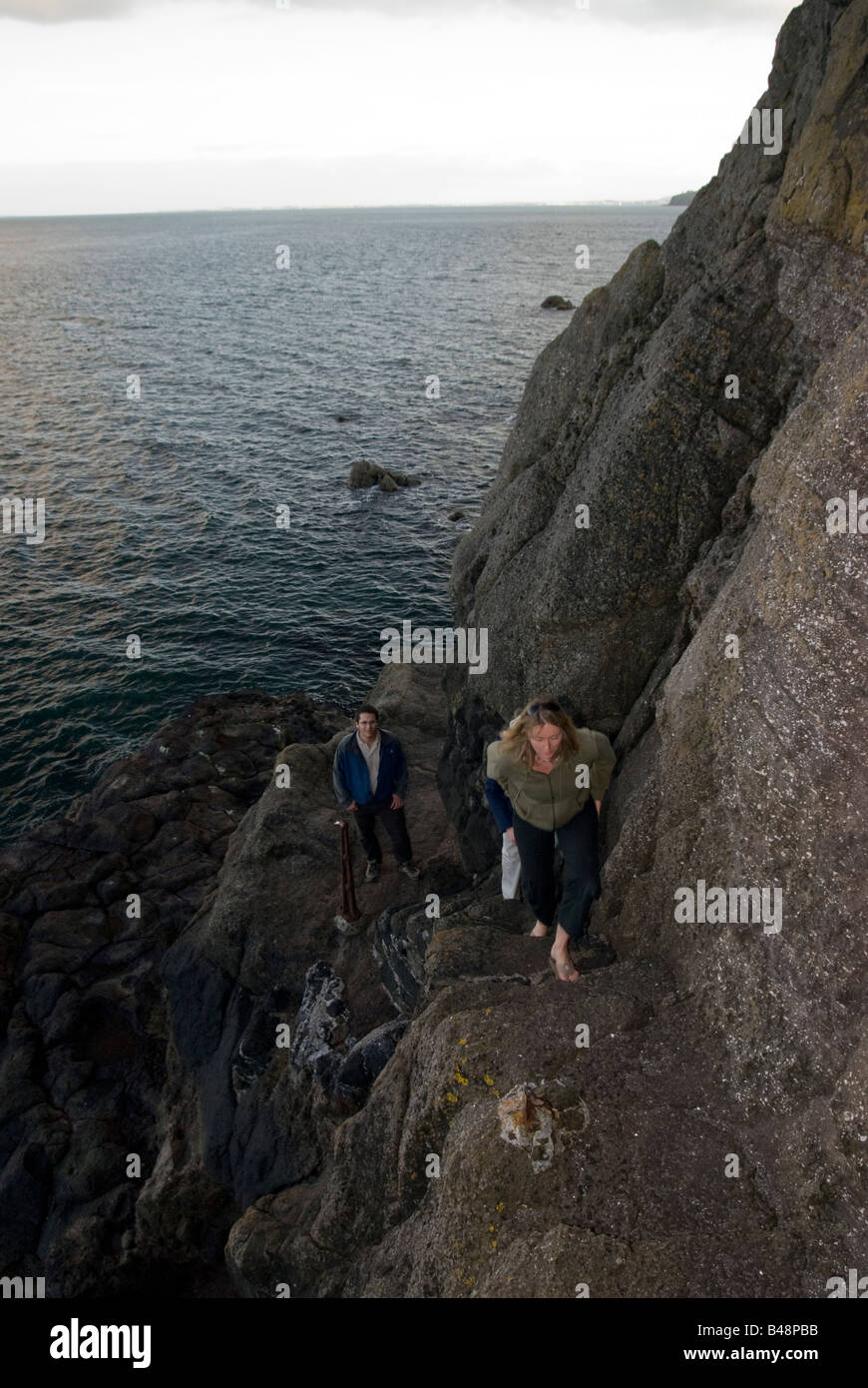 The Gobbins Cliffs Path. Northern Ireland Stock Photo - Alamy