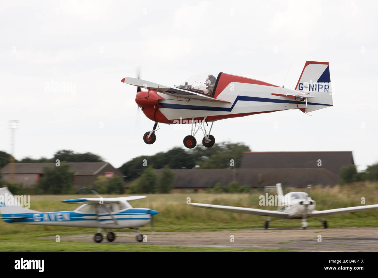 Tipsy T.66 RA45 Series 3 Nipper G-NIPR in flight about to touchdown on ...