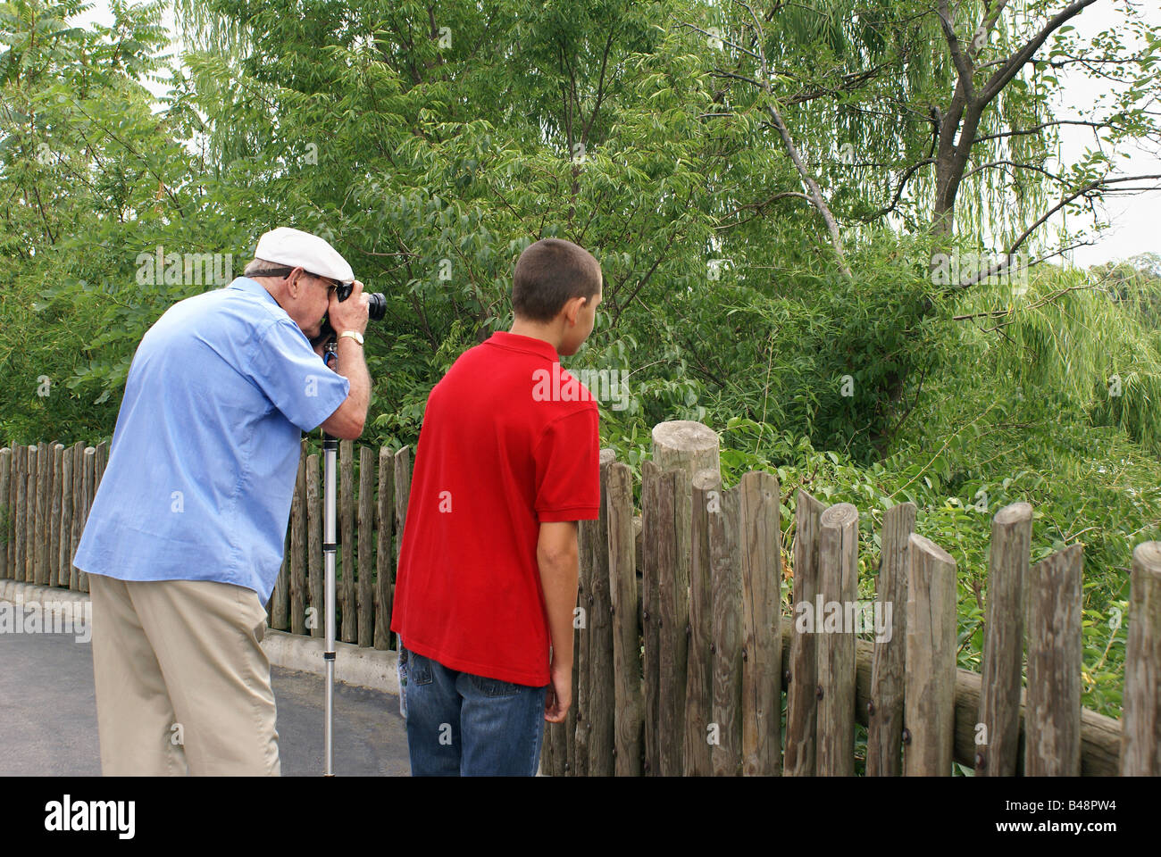 Boy standing behind fence hi-res stock photography and images - Alamy