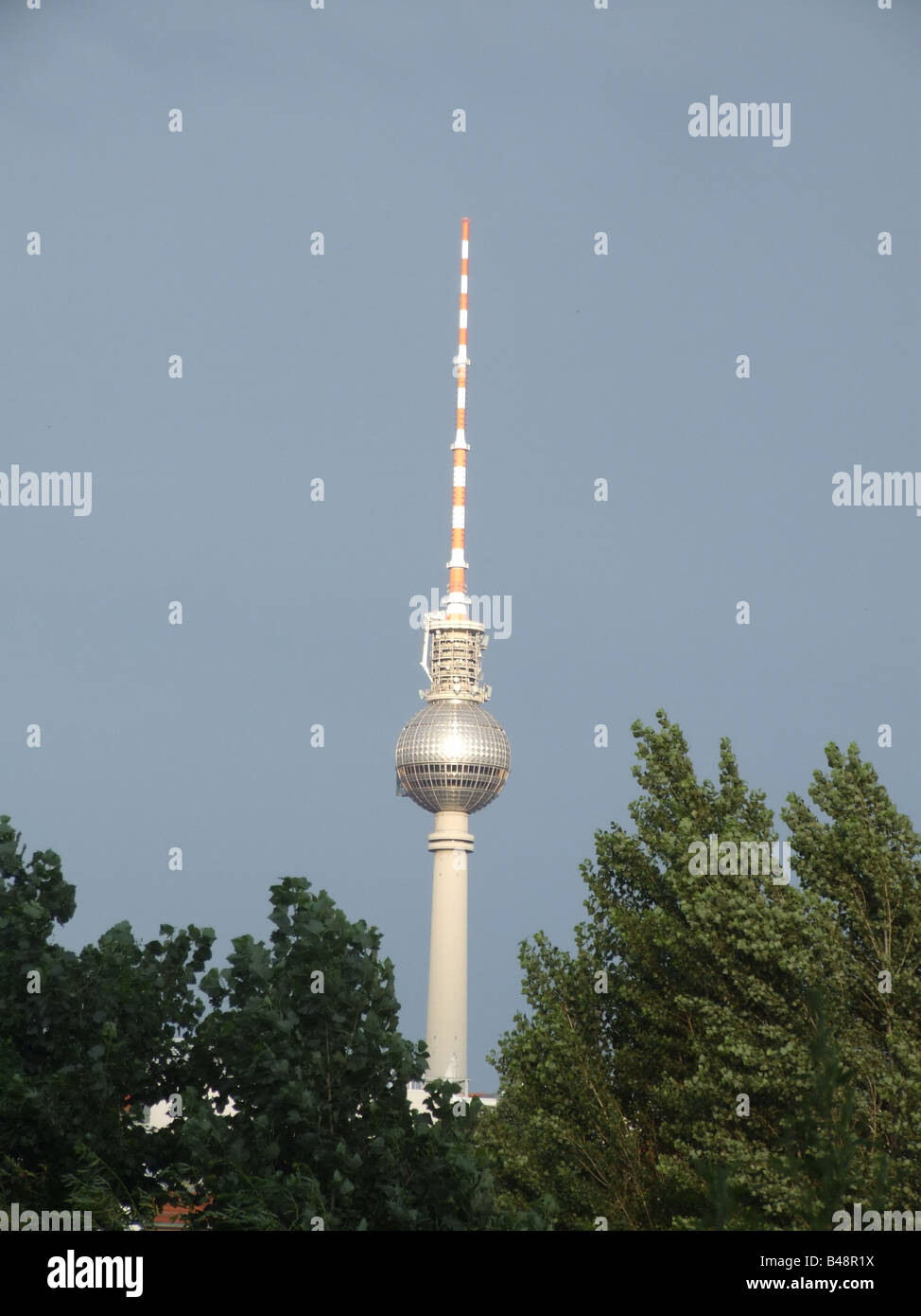 modern tv tower in berlin with blue sky in sun Stock Photo - Alamy