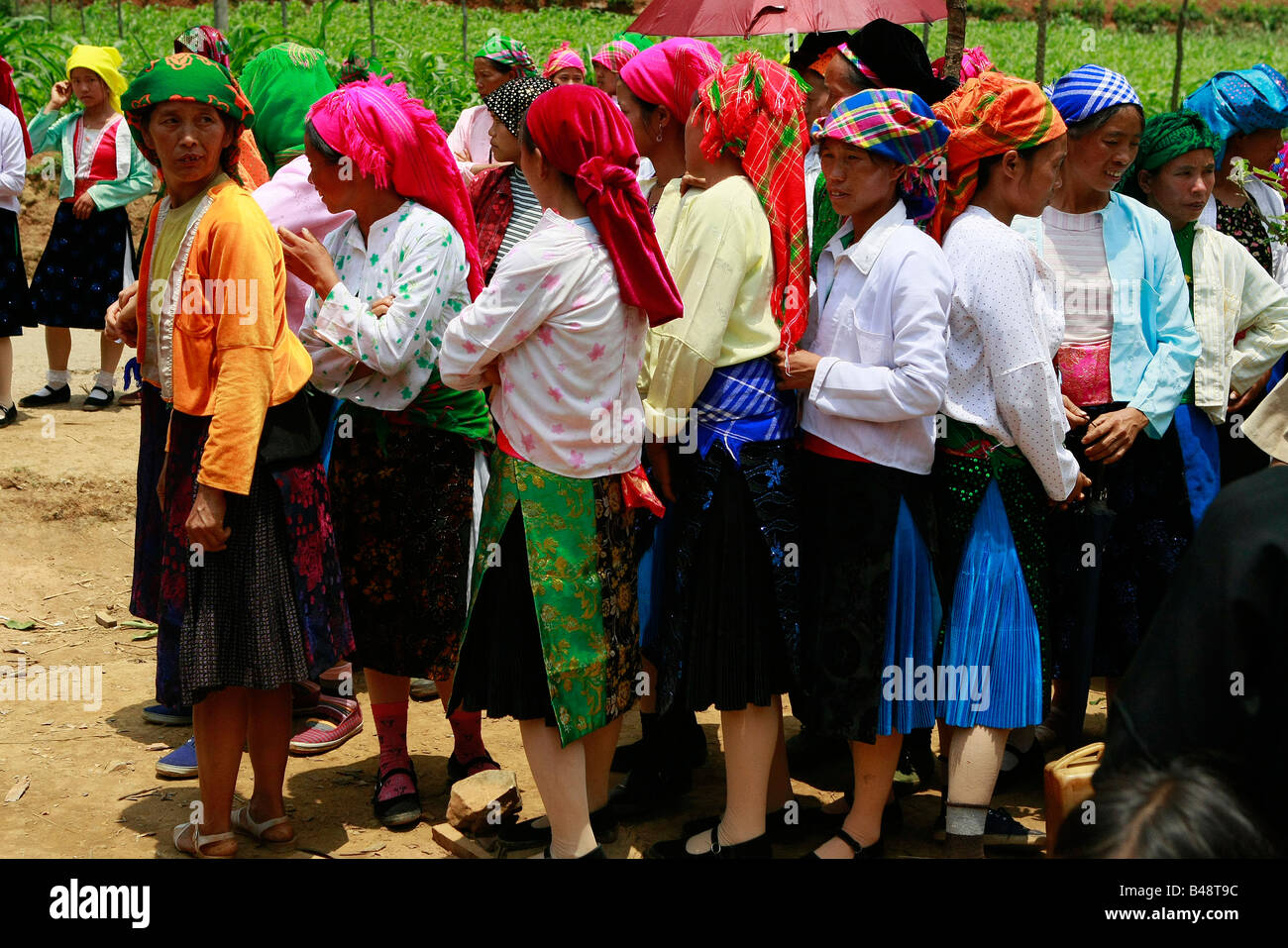 White Hmong tribeswoman at a funeral in Ha Giang Province, Vietnam ...