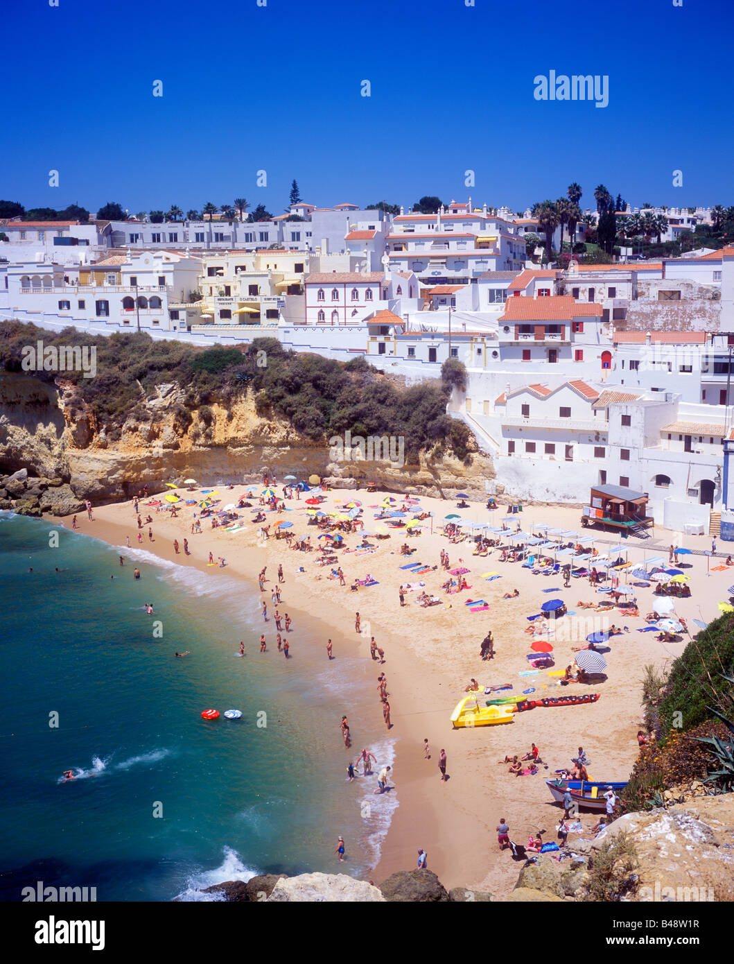 beach and town of Carvoeiro, Algarve, Portugal Stock Photo - Alamy