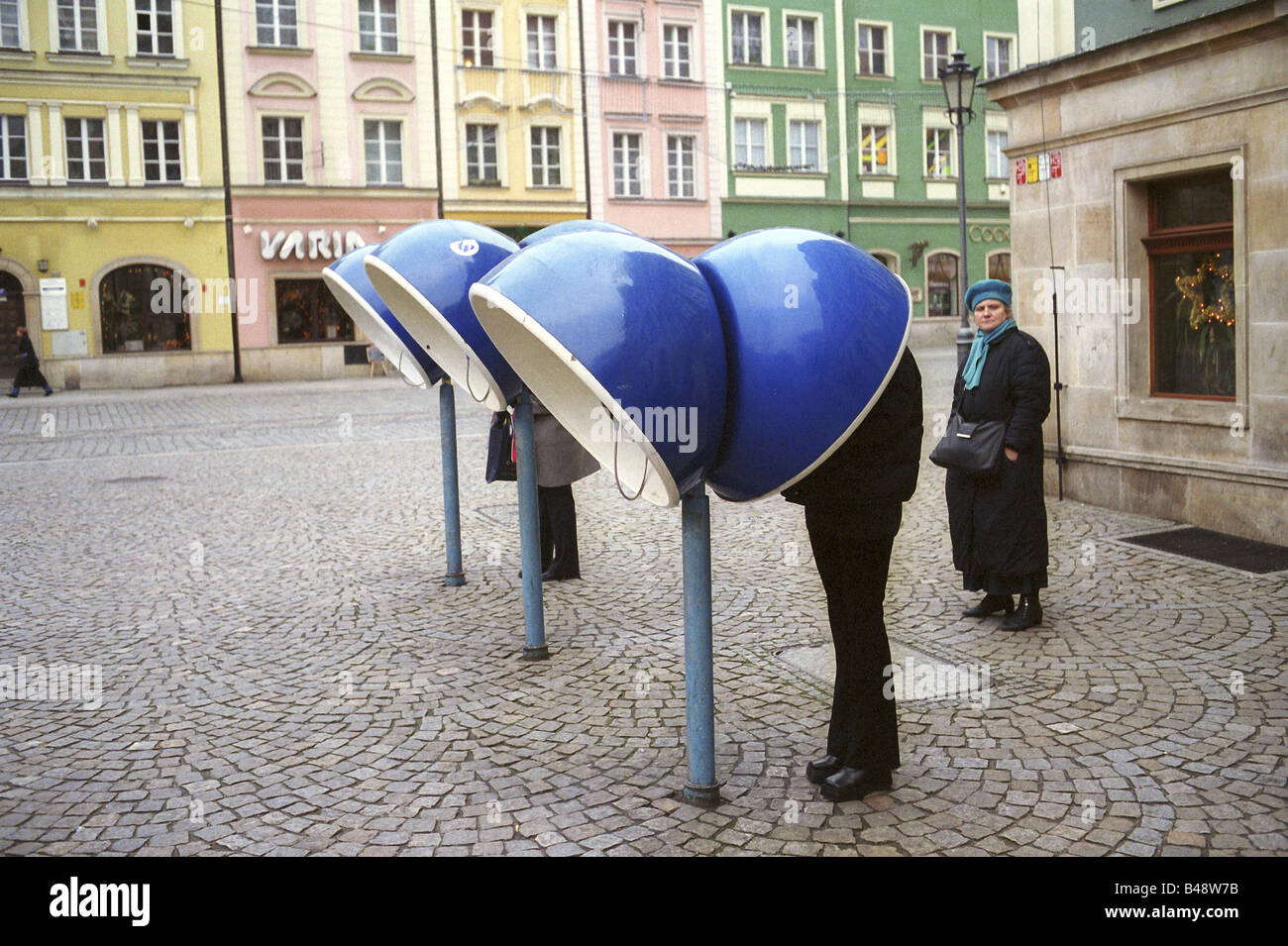 Public telephone boxes, Wroclaw, Poland Stock Photo - Alamy