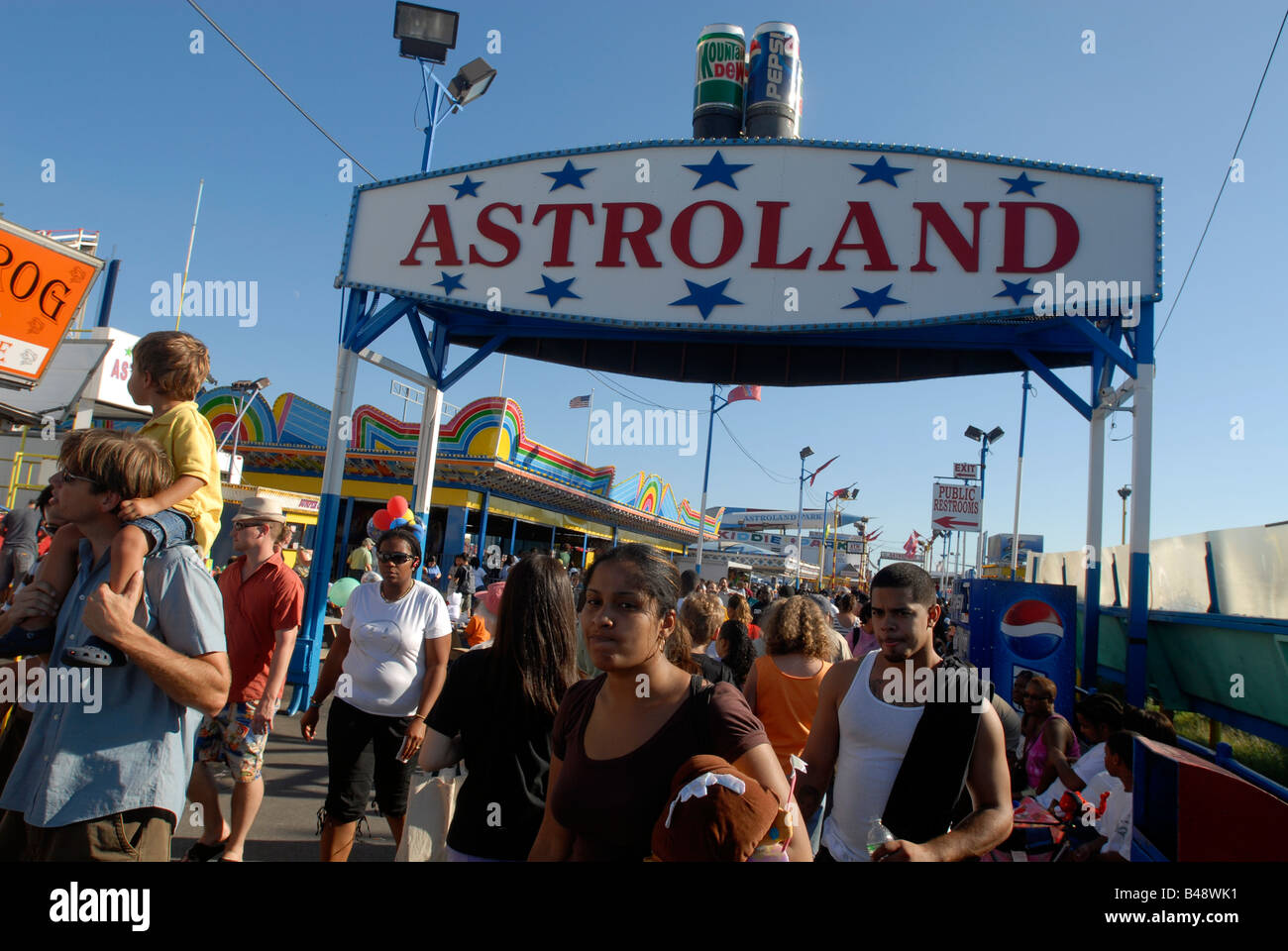 Visitors to Astroland in Coney Island in the Brooklyn borough of New ...