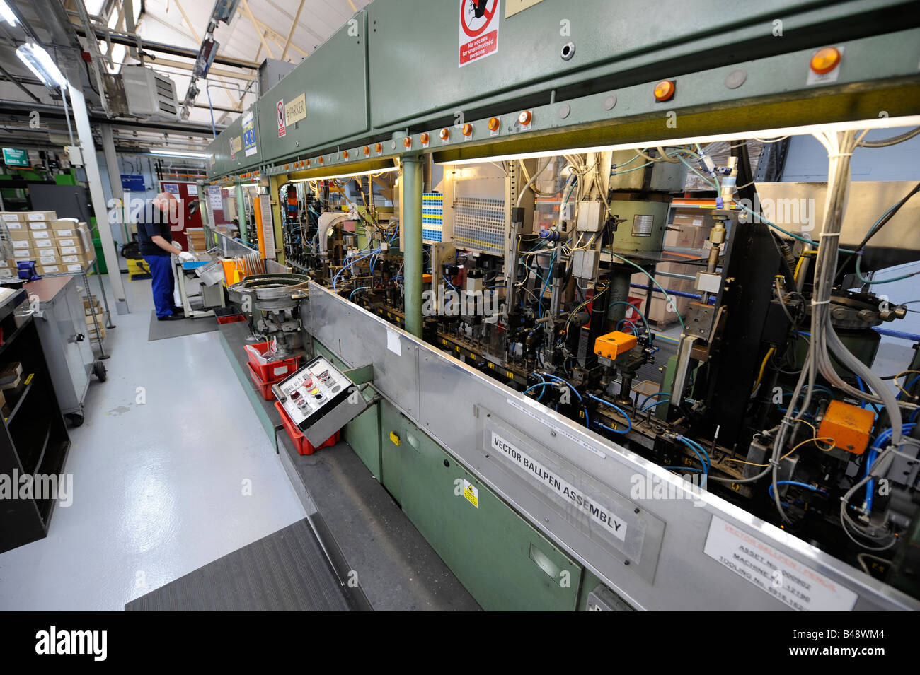 Parker Pen factory in Newhaven, Sussex, UK. the assembly line of the ...