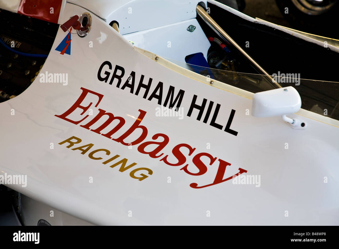 1973 Shadow-Cosworth DN1 Formula 1 car of Graham Hill in the paddock at ...