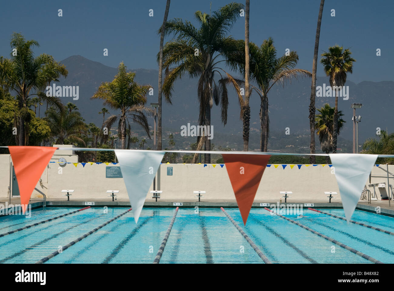 Los Banos del Mar swimming pool in Santa Barbara California Stock Photo ...