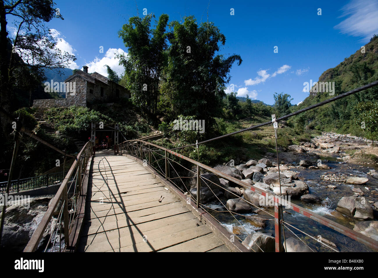 A footbridge in Sapa, Vietnam Stock Photo - Alamy