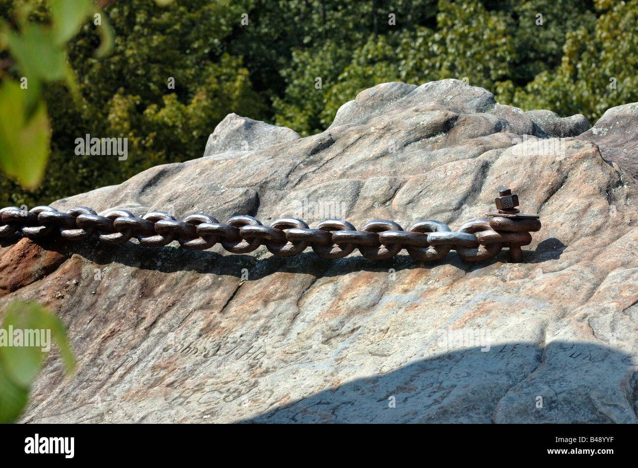 A rock cliff called Chained Rock near Pineville Kentucky Stock Photo ...