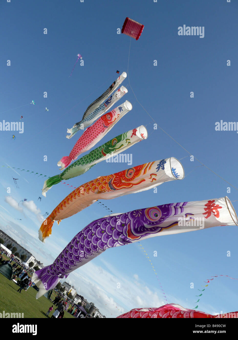 kite festival, multiple, kites, flowing Stock Photo - Alamy