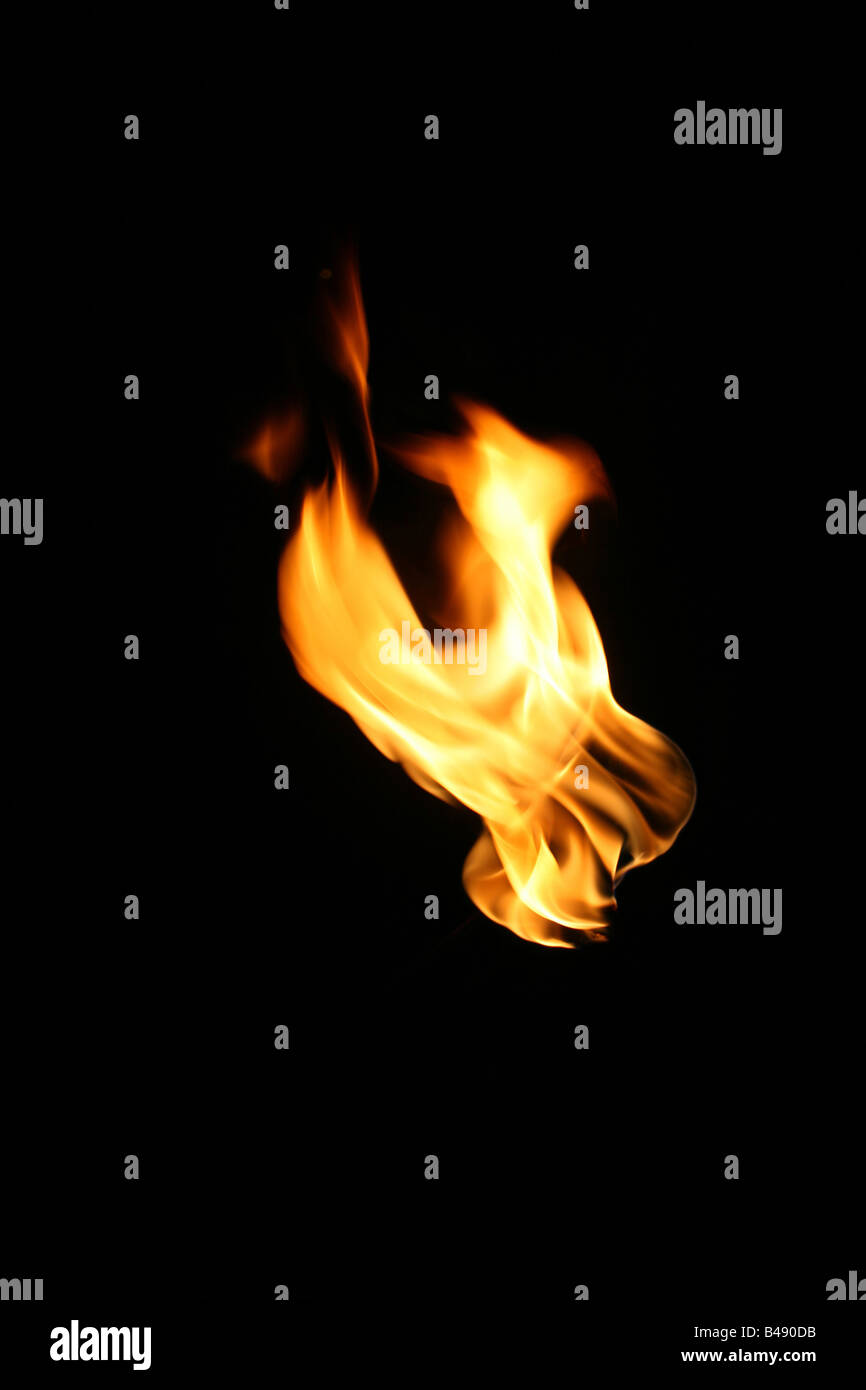 fire flame over black background Stock Photo - Alamy