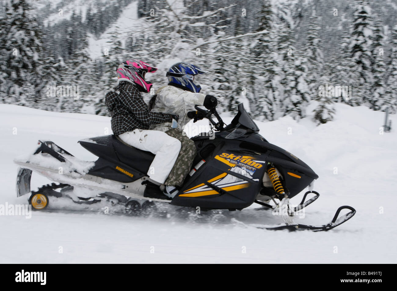 snowmobile adventure tour in Whistler British Columbia Stock Photo - Alamy