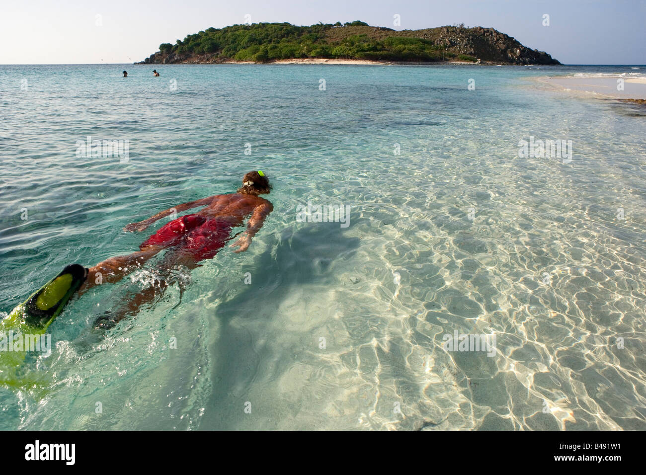 Snorkeling in the British Virgin Islands Sandy Spit Stock Photo - Alamy