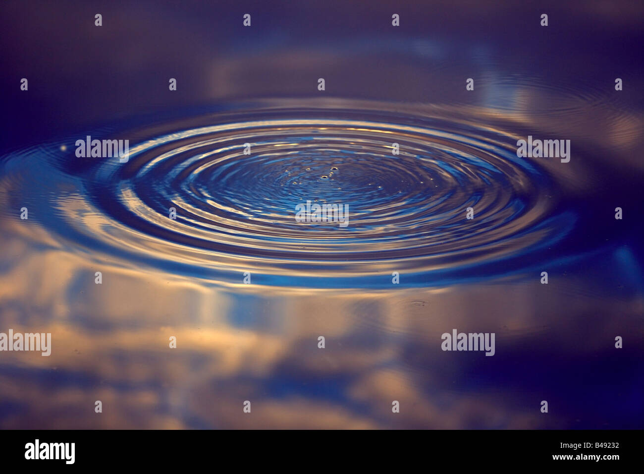 Ripple on Water Showing Reflection of Clouds- Lakenheath Fen - England ...