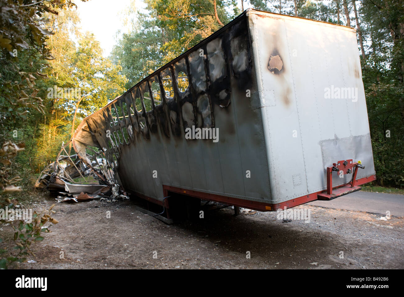 Burnt truck trailer hi-res stock photography and images - Alamy