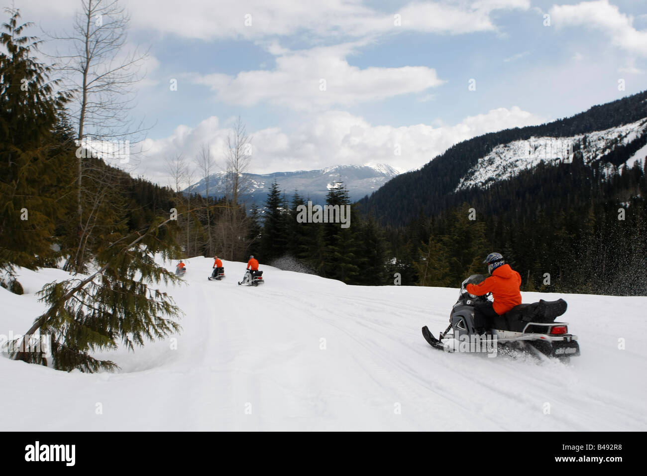 snowmobile adventure tour in Whistler British Columbia Stock Photo - Alamy