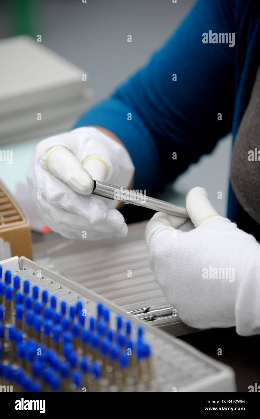 Parker Pen factory in Newhaven, Sussex, UK. the assembly line of the ...