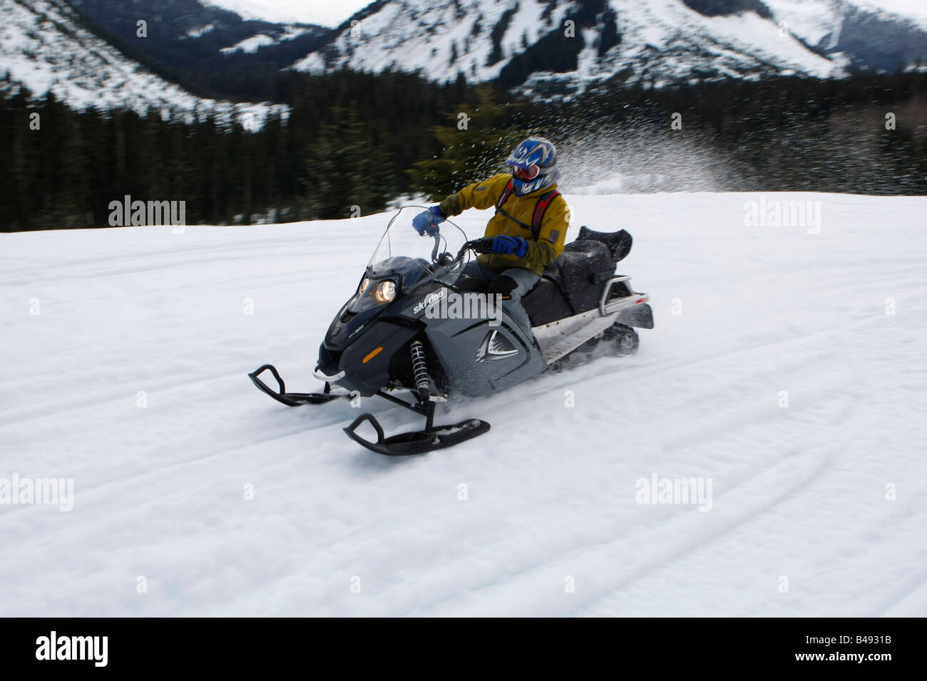 snowmobile adventure tour in Whistler British Columbia Stock Photo - Alamy