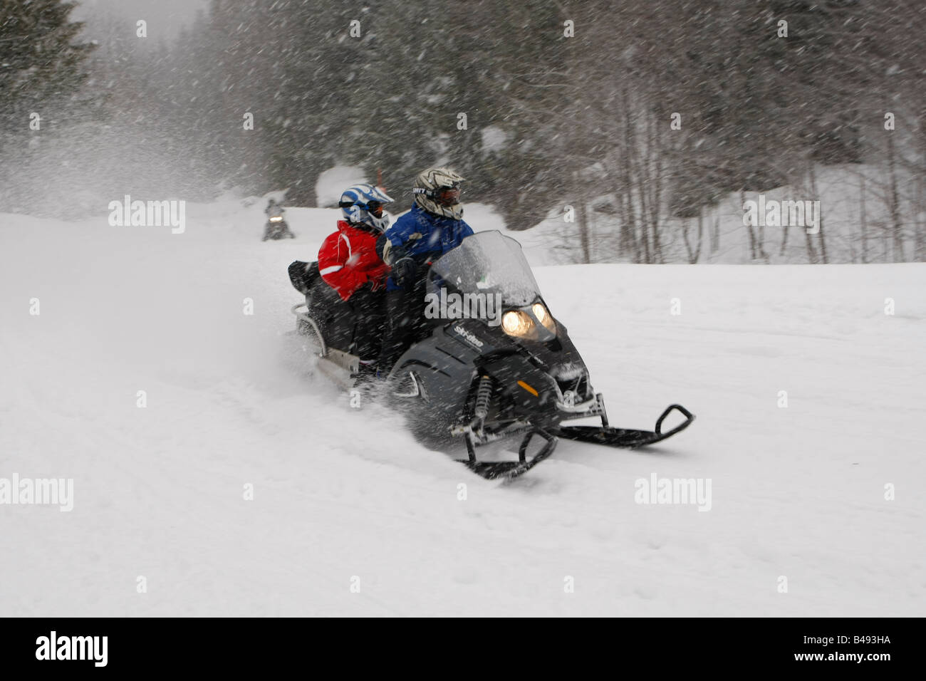 snowmobile adventure tour in Whistler British Columbia Stock Photo - Alamy
