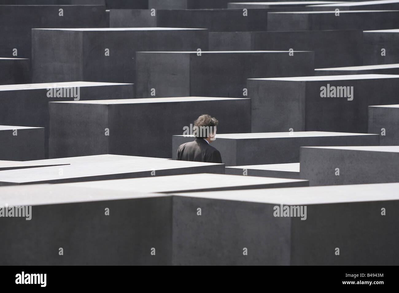 Man at the Memorial to the Murdered Jews of Europe, Berlin, Germany ...
